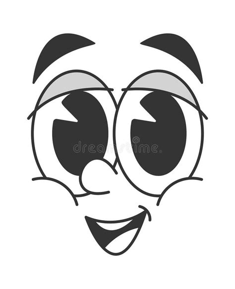 Happy Smiling Doodle Face Caricature Stock Vector Illustration Of