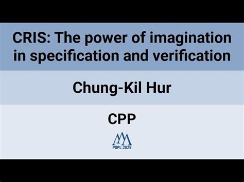 Free Video Cris The Power Of Imagination In Specification And Verification From Acm Sigplan