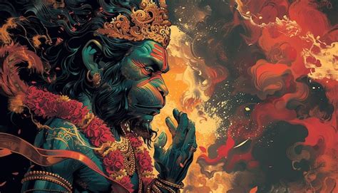 A Dynamic Illustration Of The Moment Hanuman Tears His Chest Open To