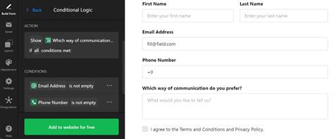 contact form builder embed contact form for website free