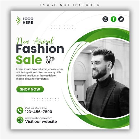 Publicación En Redes Sociales De Venta De Moda Y Plantilla De Banner
