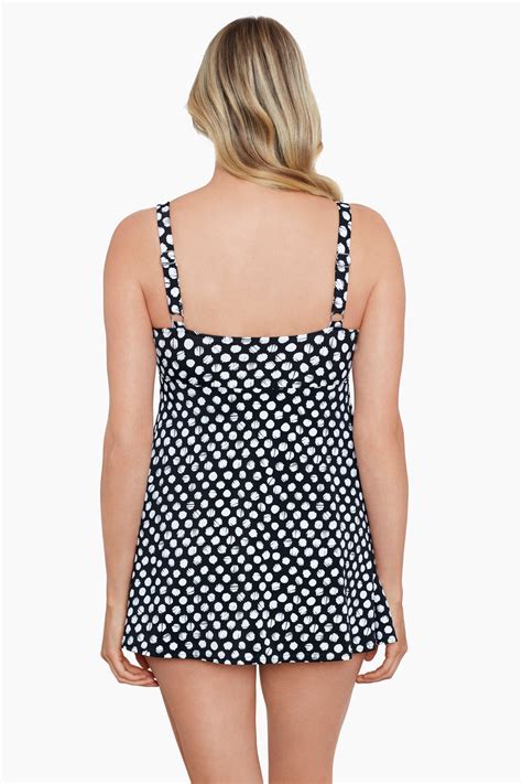 Shapesolver Triple Tier Swim Dress Spots Longitudeswim New