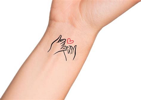 Pinky Promise Temporary Tattoo Friends Sisters Love Heart Design Etsy