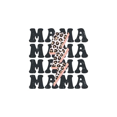 Retro Mama Lightning Bolt Leopard Png Design Mama Lightning