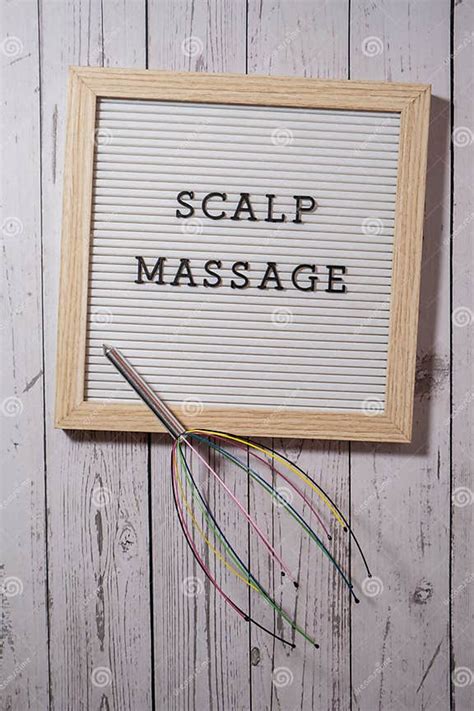 Scalp Massager For Home With Letter Board Scalp Massage Text Close Up