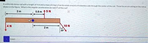 SOLVED A Uniformly Dense Rod With A Length Of 4m And A Mass Of 6kg Is