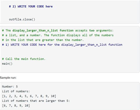Solved Larger Than N 1 In The Program Below Write A Chegg