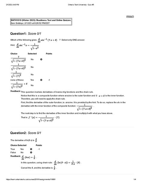 Access To Mobius Online Quizzes And Readiness Assessment 5 Print