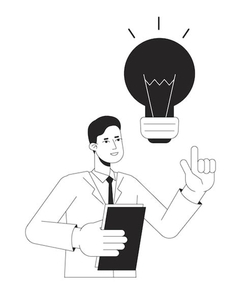 Premium Vector Brainstorming Office Employee Bw Concept Vector Spot