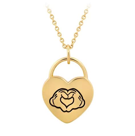 Disney Crislu Necklace Mickey Mouse Heart Hands