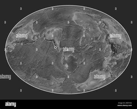 Sandwich Tectonic Plate On The Grayscale Elevation Map In The Fahey Oblique Projection Centered