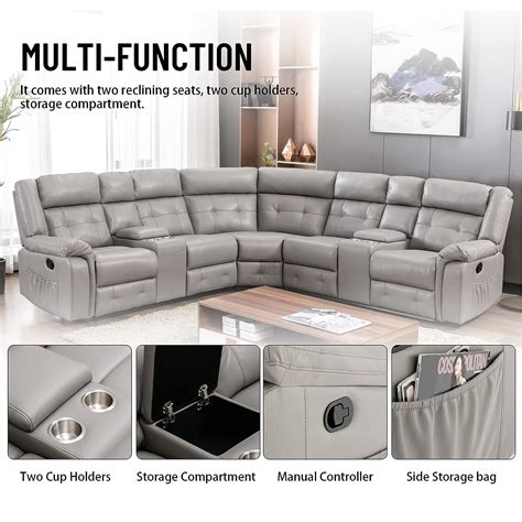 Leather Sectional Sofas With Recliners And Cup Holders Cabinets Matttroy
