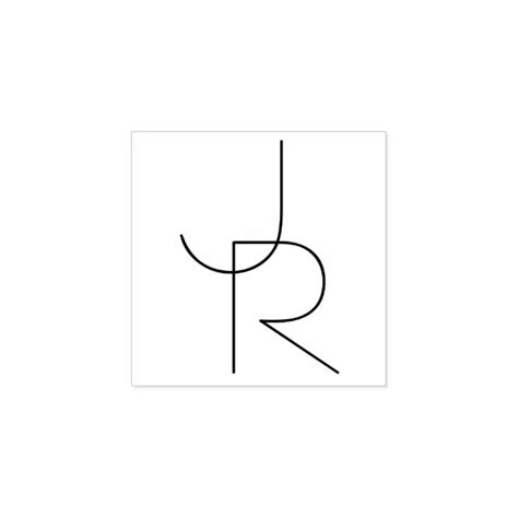 Modern 2 Overlapping Initials Rubber Stamp Zazzle