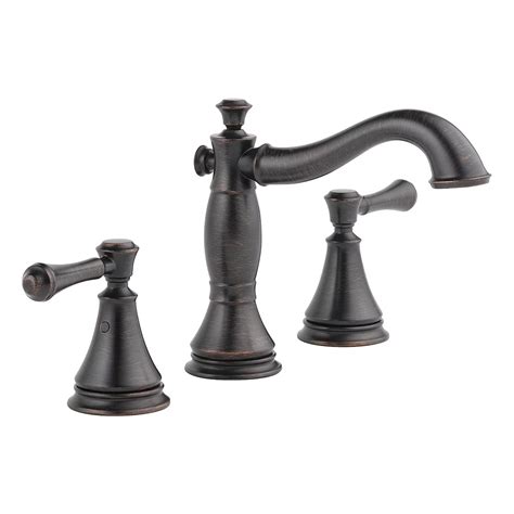 Delta Cassidy Widespread 8 Inch 2 Handle Mid Arc Bathroom Faucet In