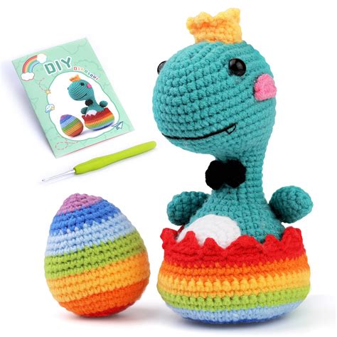 Cozenbrace Crochet Kit For Beginners Easter Egg Dinosaur