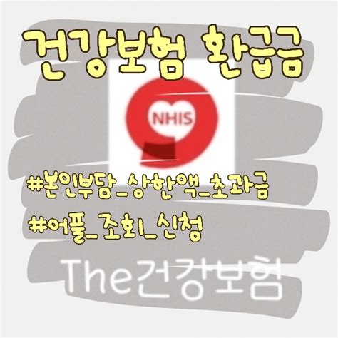 국민 건강보험 환급금 본인 부담 상한액 어플 조회 신청 방법 네이버 블로그