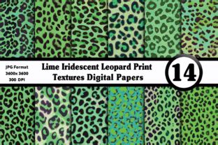 Lime Iridescent Leopard Print Textures Graphic By DizzyArtStudio
