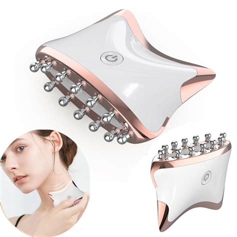 Ems Microcurrent Guasha Led Light Face Neck Body Lifting Anti Wrinkle