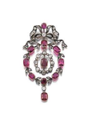 Ruby And Diamond Brooch Pendant 1900 Edwardian Jewelry Beautiful