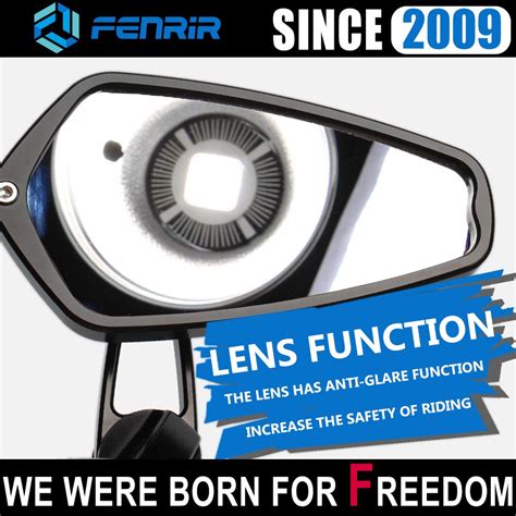 FENRIR CNC Aluminum Alloy Cafe Racer Black Motorcycle Bar End Mirrors Side Folding MM