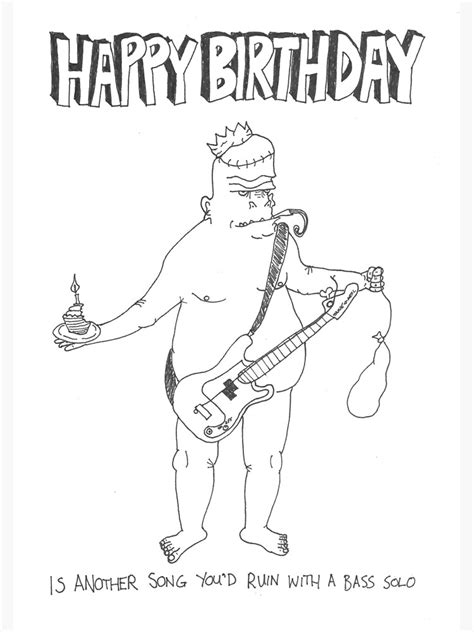 Happy Birthday Bass Player Sticker For Sale By Low Blow Cardz
