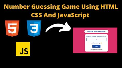 Number Guessing Game Using Html Css And Javascript Codewithcurious