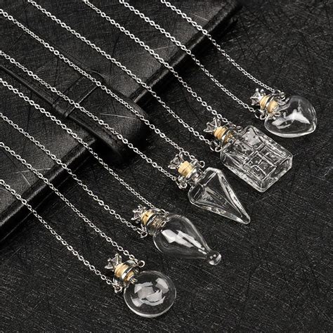 Classical Glass Bottle Necklace Clear Wishing Drift Bottle Chain Glass