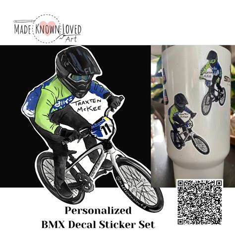 Custom Bmx Rider Decal Sticker Set Waterproof Vinyl Bike Art Etsy