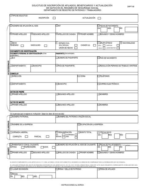 Formulario Drpt 59 Igss Rev 2023 Pdf