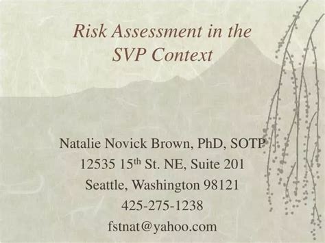 Ppt Risk Assessment In The Svp Context Powerpoint Presentation Free