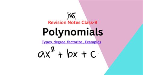 Polynomials Types Degree Examples For Class 9 Mathostudy