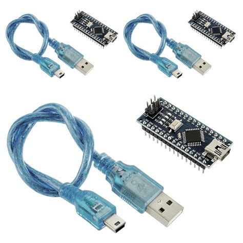 Lumy 3 Pcs Pré Soldado Para Placa Nano Atmega328p Com Cabo Usb