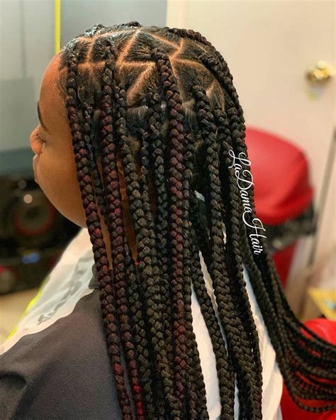 Jumbo Triangle Part Knotless Braids Img Weed
