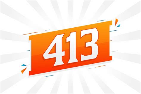 413 Number Vector Font Alphabet Number 413 With Decorative Element