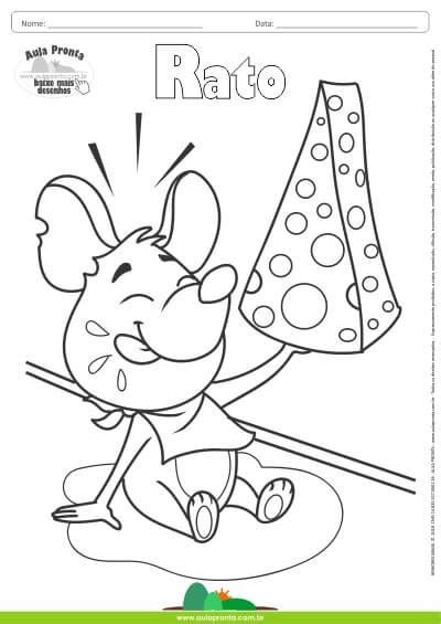 Desenhos Para Colorir Rato Aula Pronta