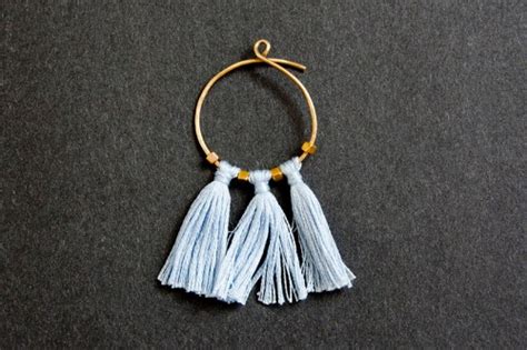 Brass Bead And Tassel Earrings