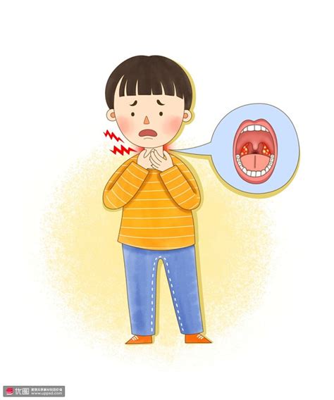 口腔疾病喉咙发炎病变溃疡医疗健康插画 医疗保健 健康诊断
