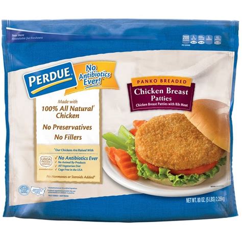 Perdue Fully Cooked Panko Breaded Chicken Breast Patties 5 Lb Instacart