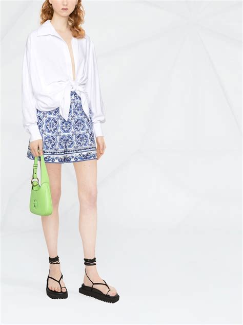 Dolce And Gabbana Graphic Print A Line Skirt Farfetch