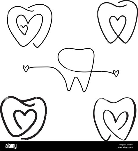 heartbeat wave line pulse pattern with tooth vector line drawing stock
