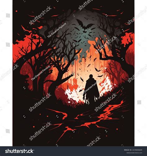 Digital Design Comic Style Horror Art Stock Vector Royalty Free