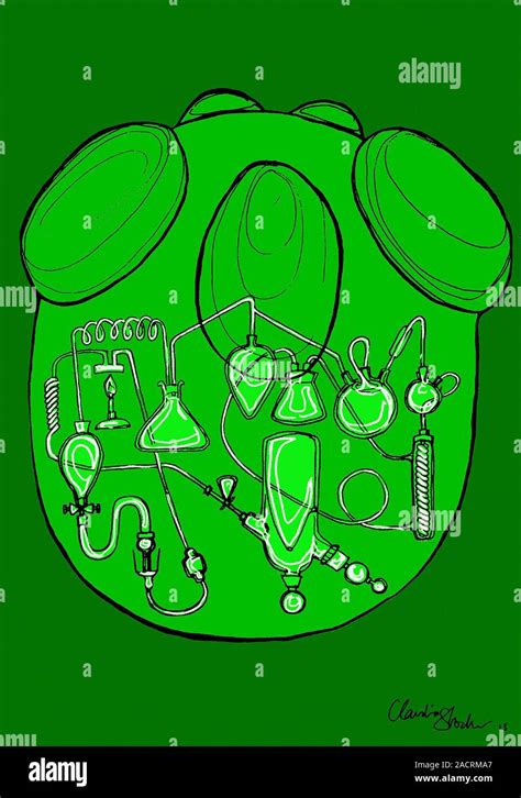 Synthetic Biology Conceptual Illustration Lab Set Up Inside A Yeast Cell Stock Photo Alamy