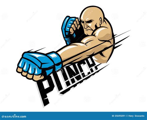Mma Fighter Punch Stock Vector Illustration Of Fitness 35695091
