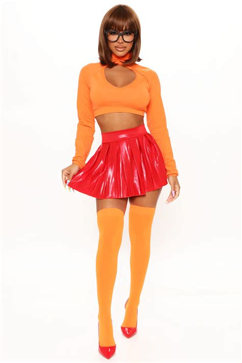 Mystery Babe 5 Piece Costume Set Orange Fashion Nova Womens