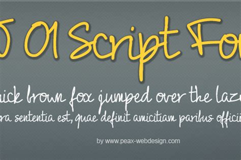 PW01Script Font Peax Webdesign FontSpace