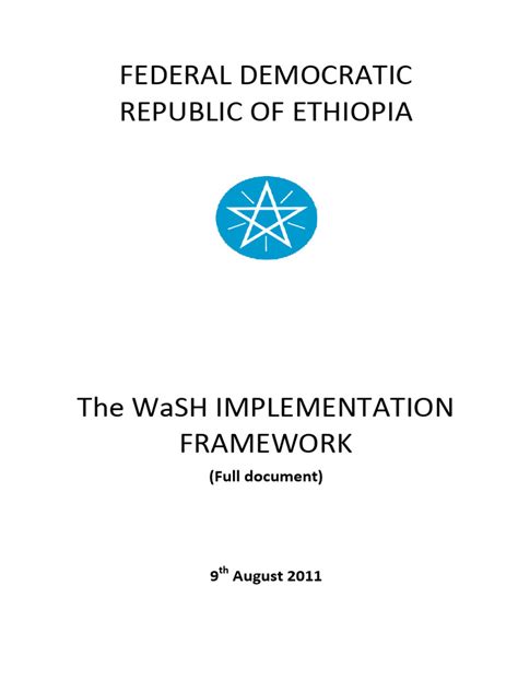 Full Wash Implementation Framework Wif Pdf Wash Sanitation