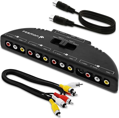 Fosmon 4 Way Audiovideo Rca Splitter 4 In 1 Out Rca Switch Selector