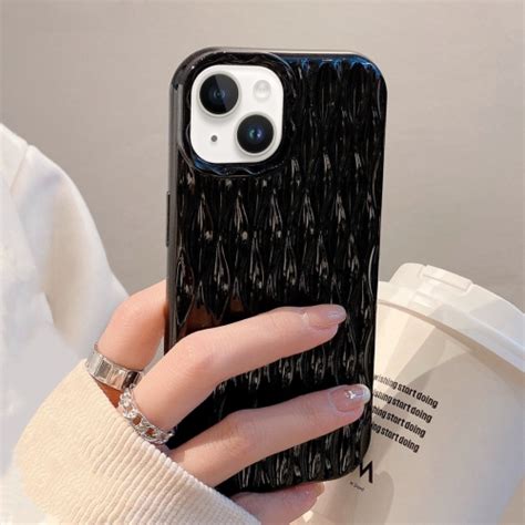 Iphone 14 Plus용 워터 리플 텍스처 Tpu 폰 케이스 블랙