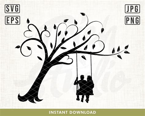 Couple Swing Svg Tree Swing Svg Romantic Swing Svg Couple Svg Couple Under A Tree Svg
