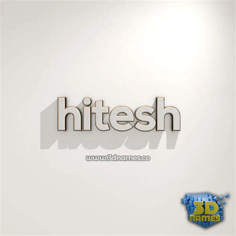 Preview Of White Logo Warm 3d Name For Hitesh